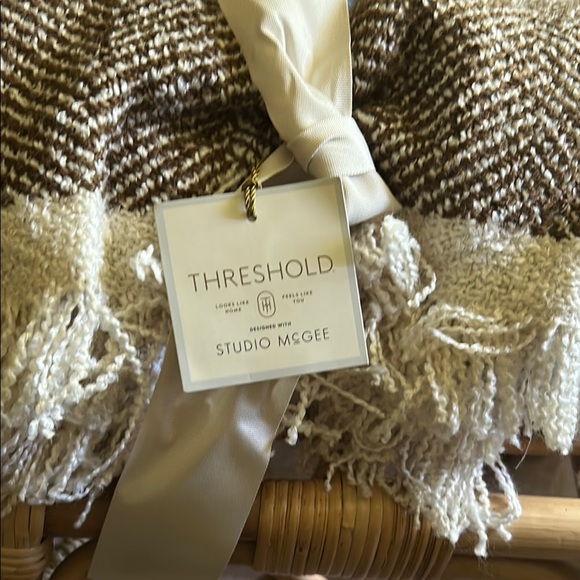 Threshold | Bedding | Threshold Studio Mcgee Herringbone Tan And Cream Blanket | Poshmark